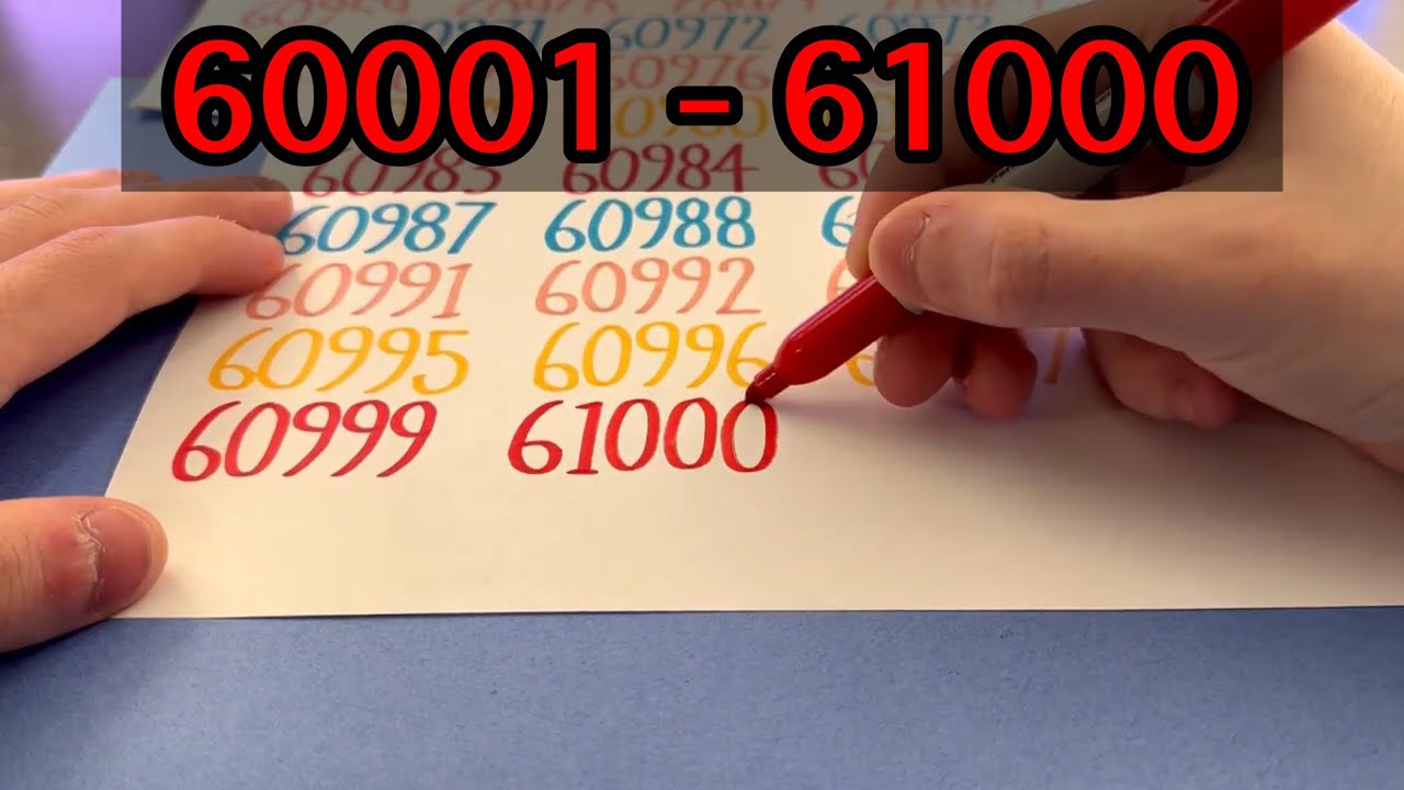 Writing Counting 60001 - 61000 - YouTube