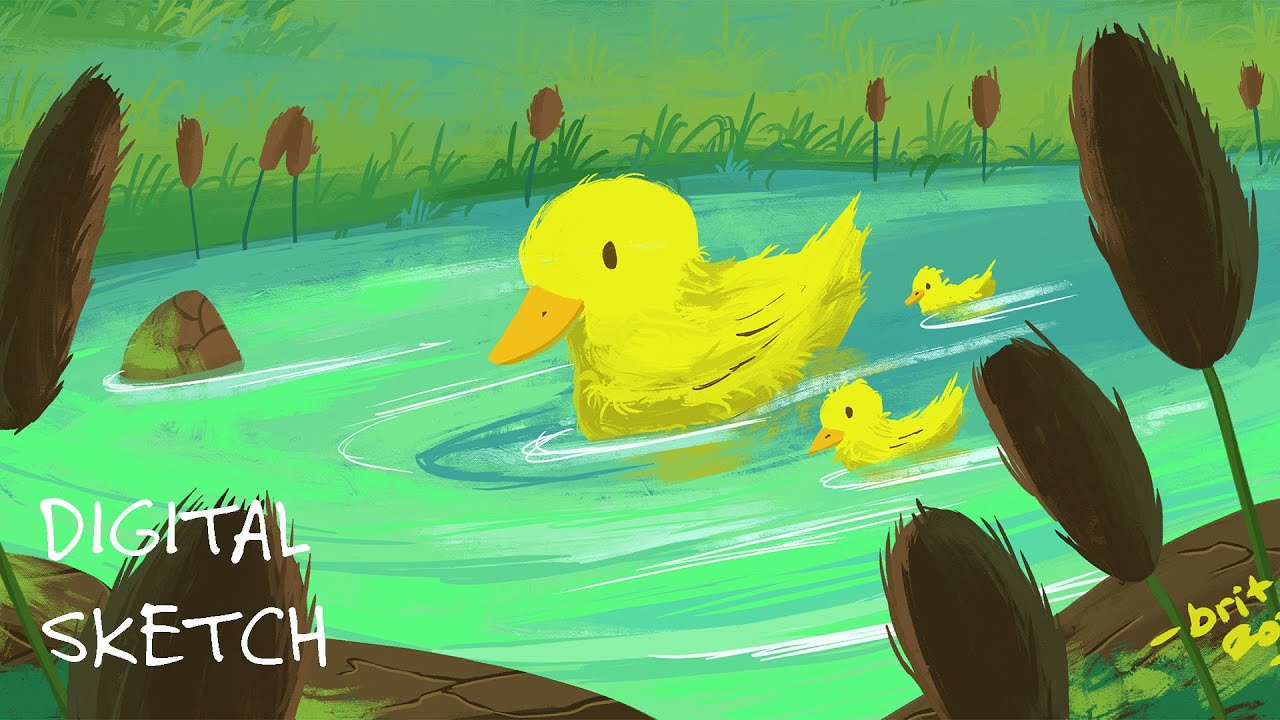 Quack! Quack! Duck Time : Digital Landscape Sketch May 1st (Real Time ...