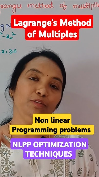 NLPP| Optimization Techniques NLPP|Lagranges Method of Multiples Using ...