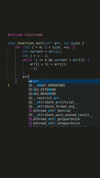 Sorting Array With Insertion Sort Algorithm In Cplusplus Codingshorts Youtube 