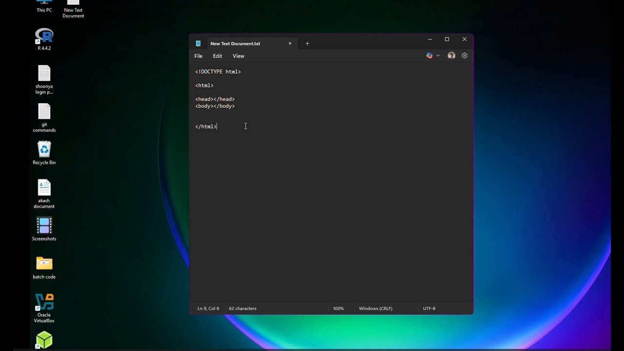 Simple HTML code for beginner // css styling // #notepad - YouTube