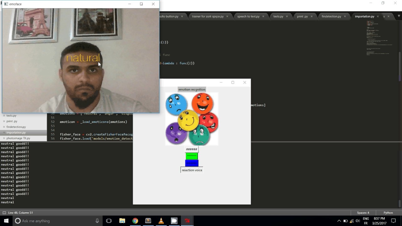 émotion recognition with GUI v1(python) - YouTube