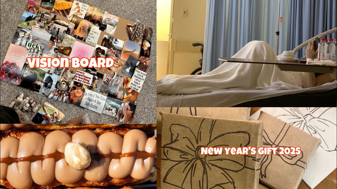 New year vlog, vision board || تعب, هدايا السنة الجديده, جربت اشهر وافل ...