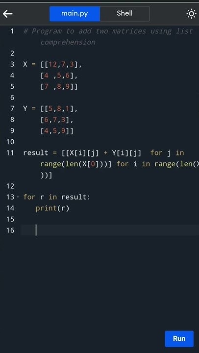 Python 60matrix Transpose Using Nested List Comprehension Shorts Youtube