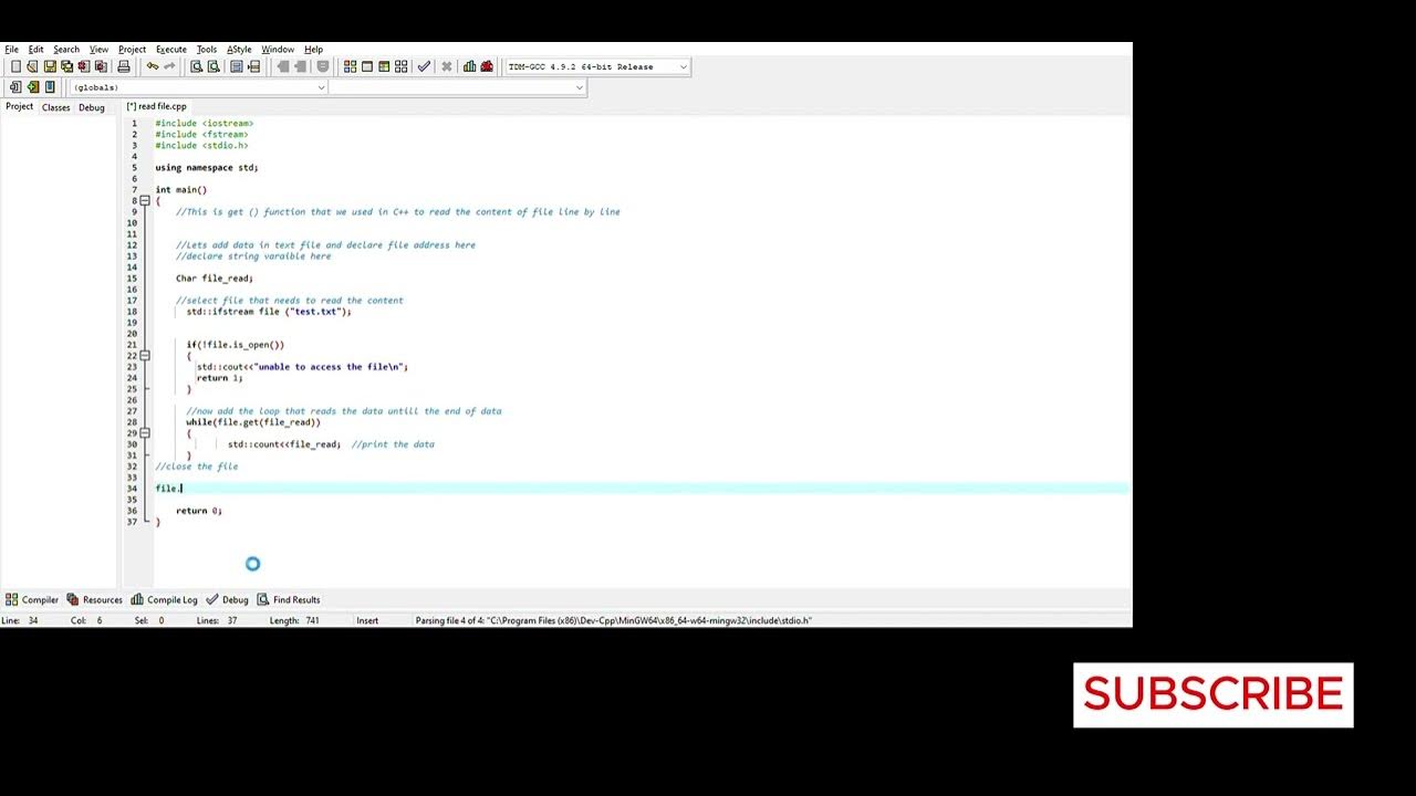how to read data line by line in C++ | programming tutorial | learn C++ | syedaguru tech - YouTube
