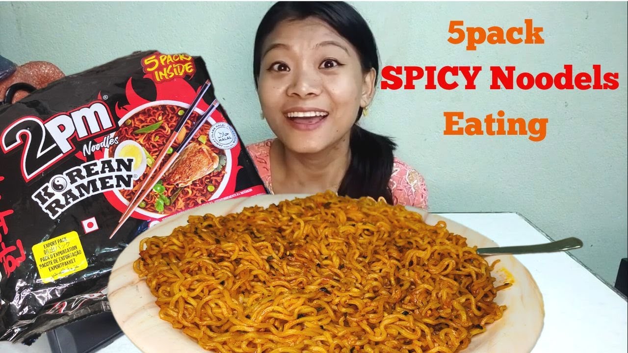 5x SPICY 2pm Korean RAMEN 🔥🔥 SPICY NOODLES Mukbang ASMR | FOOD CHALLENGE | NEPALI EATING SHOW ...