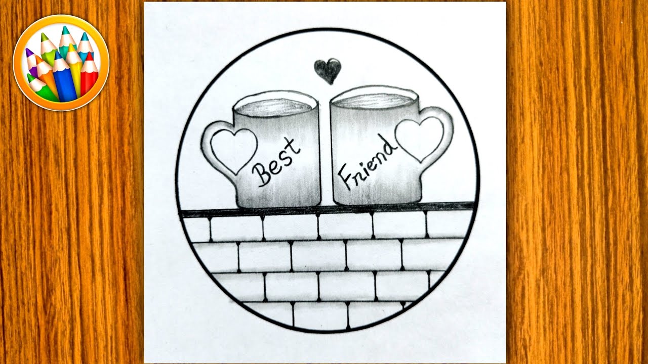 Circle Drawing best Friends drawing easy step by step drawing pencil ...