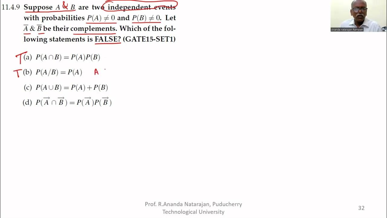 Mathematics GATE 2015 Probability and Statistics 61 (11)(4)(9) - YouTube