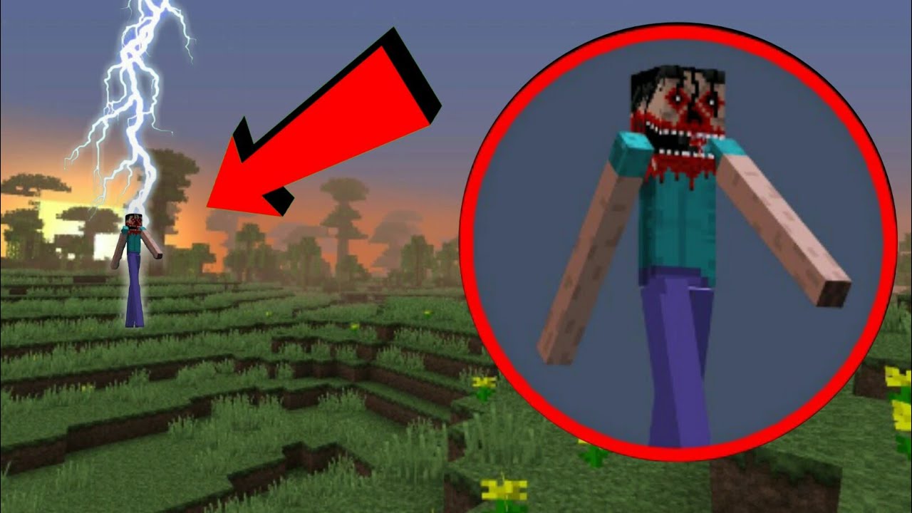 Minecraft Scary Mutant Herobrine Attacks Villager ! - YouTube