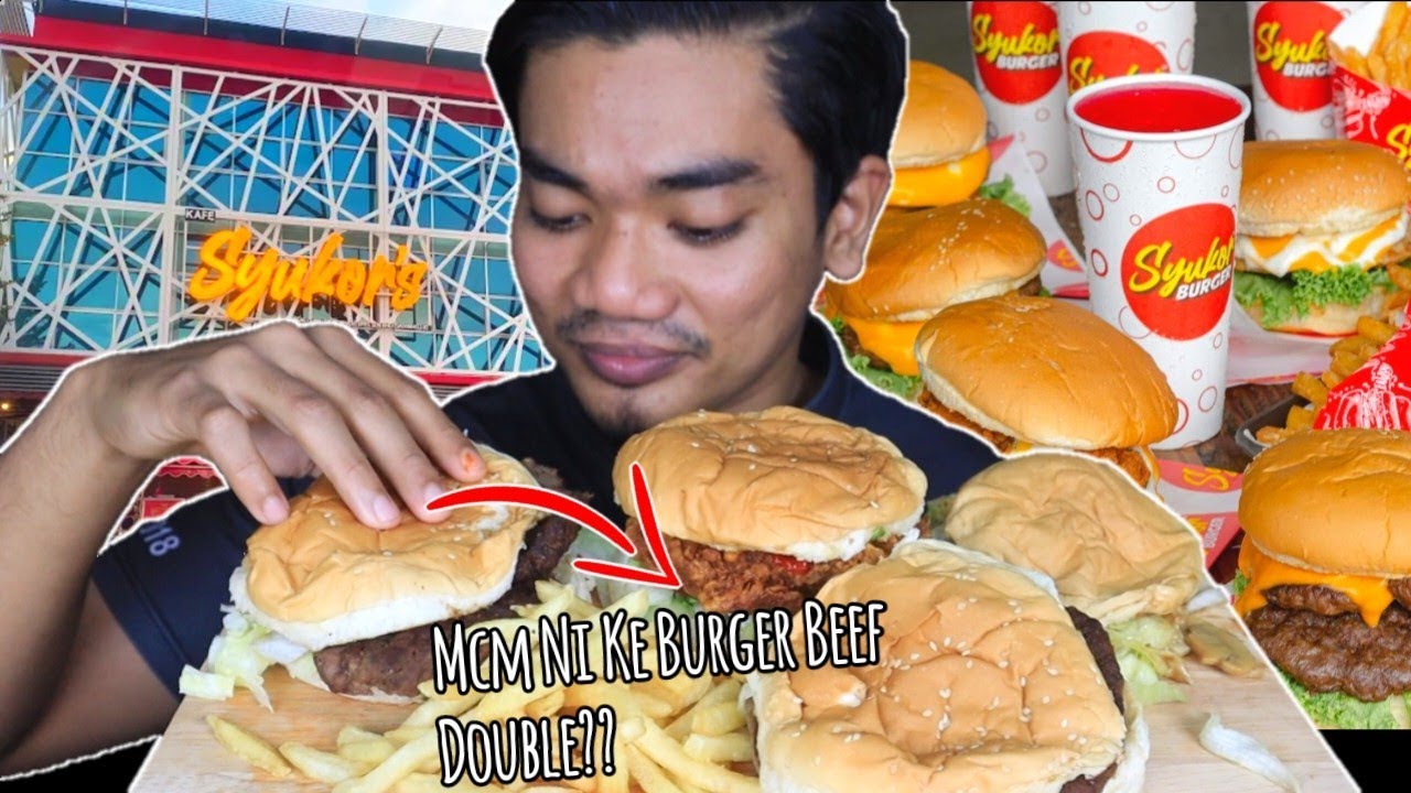 Borong Burger² Kat Syukor Burger Cawangan Bertam (Mukbang Malaysia ...