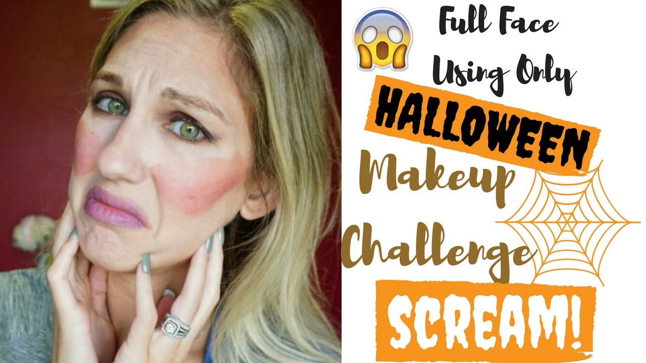 FULL FACE USING ONLY HALLOWEEN MAKEUP CHALLENGE - YouTube