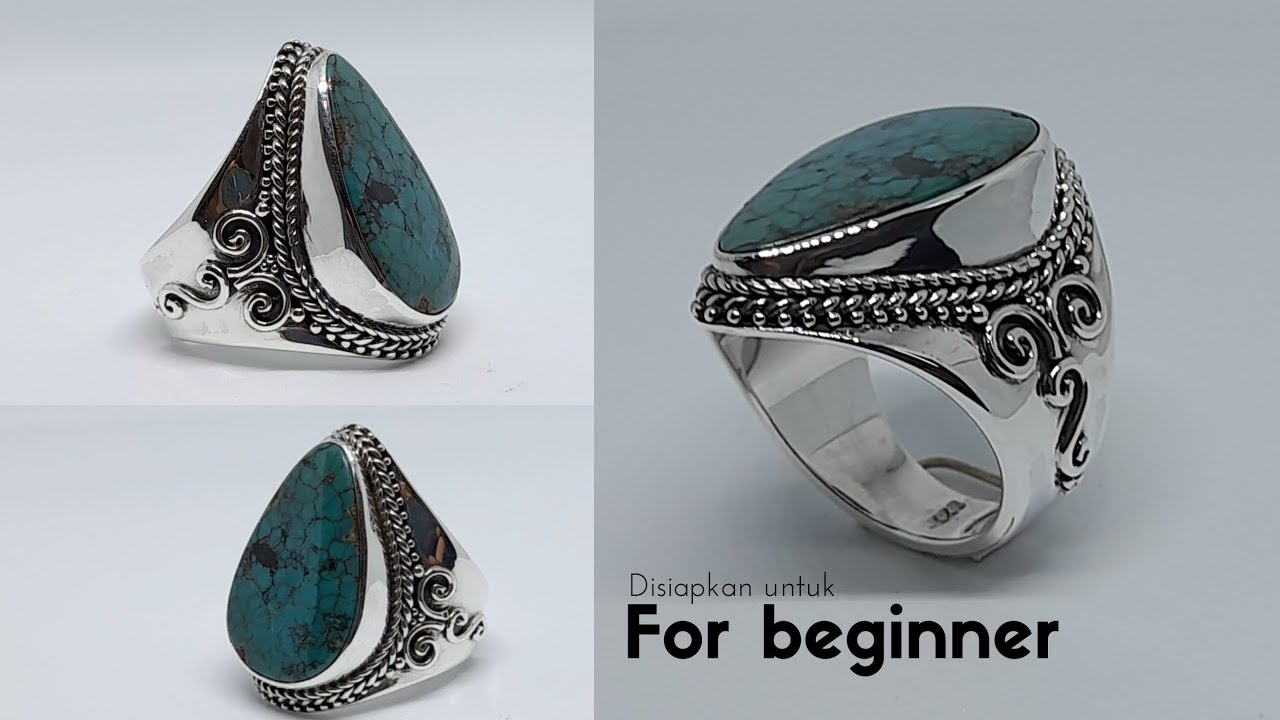 MAKING A TURQUIS GEMS RING FOR BEGINNERS |BATU PIRUS - YouTube