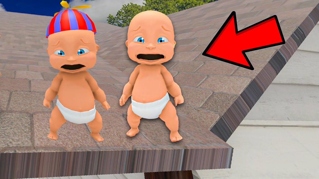 2 Babies Get Stuck on Roof! - YouTube