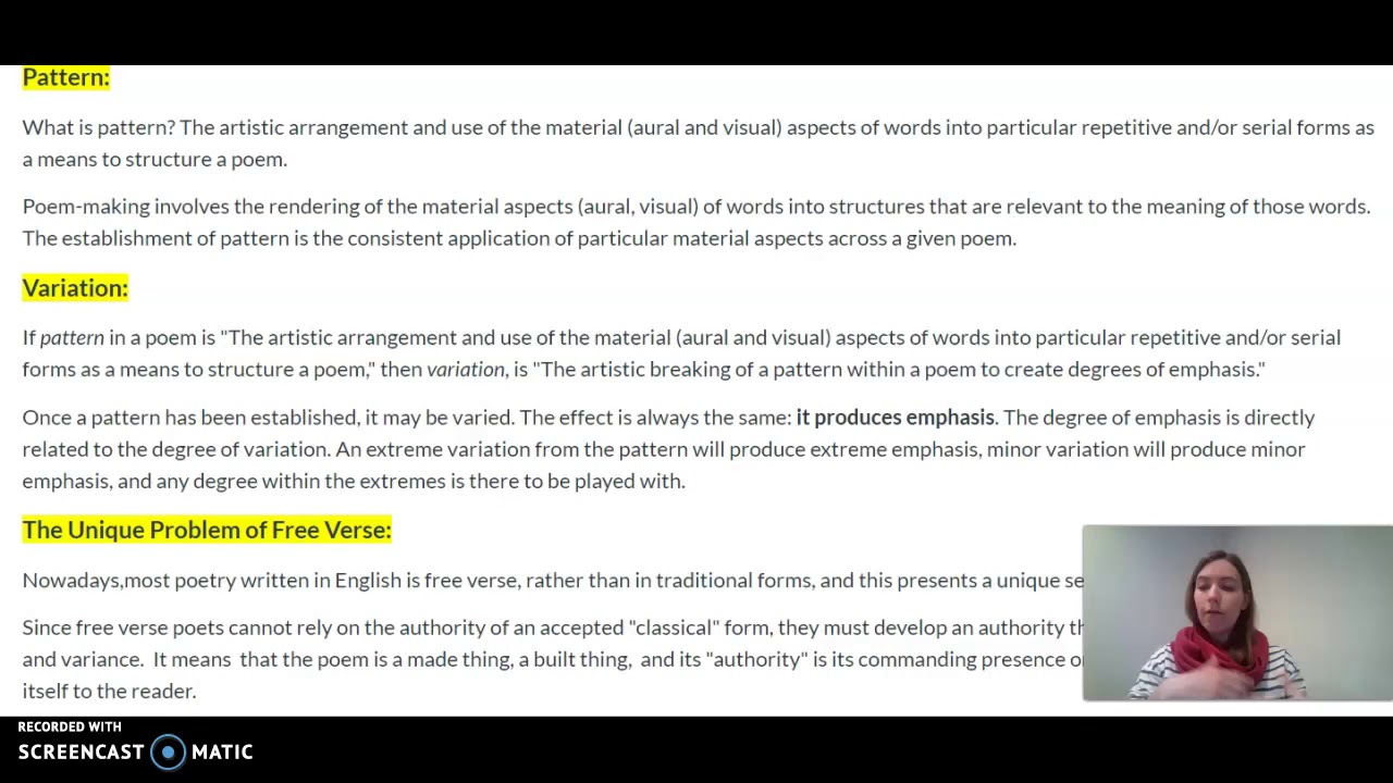Pattern and Variation in Poetry - YouTube