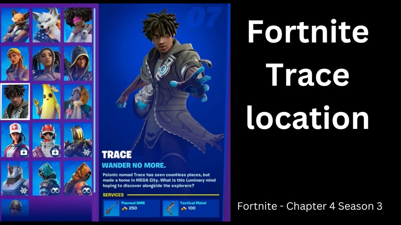 Where Trace is on the island - Fortnite Chapter 4 Character Location #7 ...