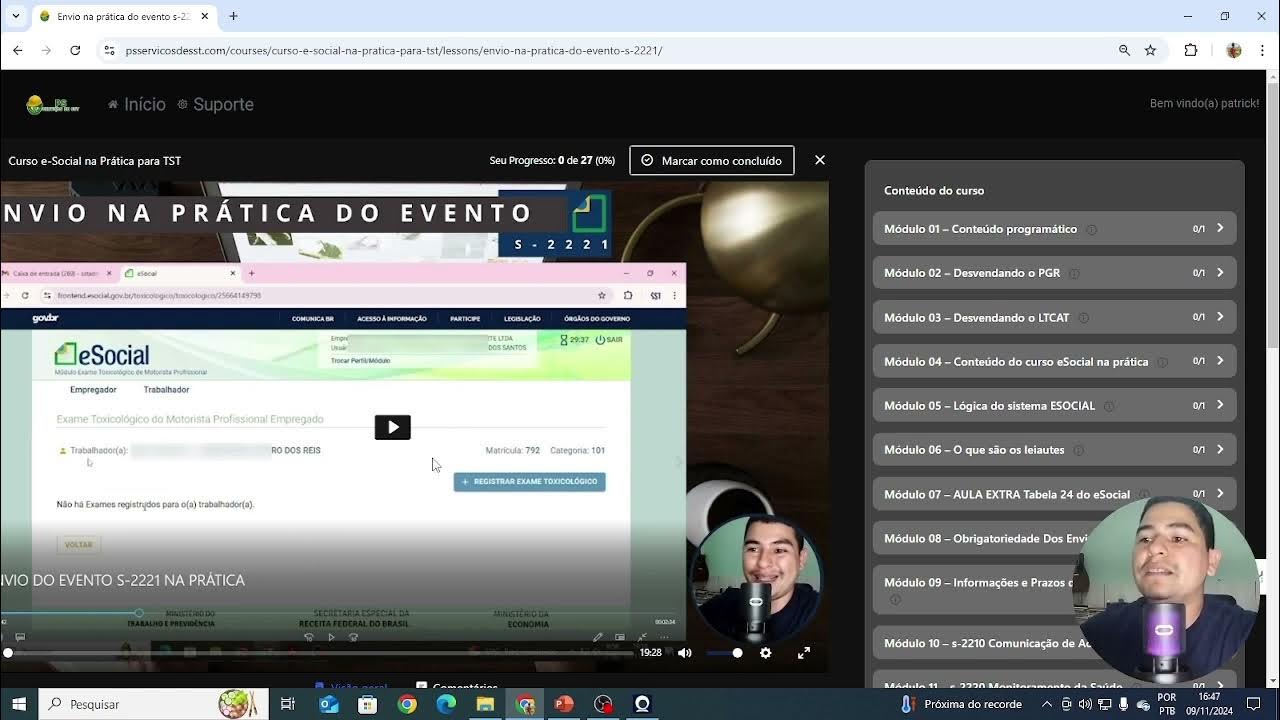 Como enviar o evento S-2221 no eSocial (exame toxicológico) - YouTube