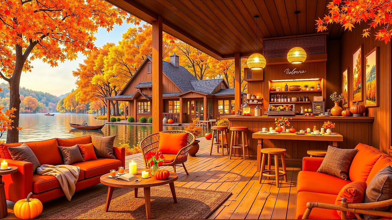 Cozy Autumn Café Vibes & Relaxing Smooth Jazz Music 🍂Perfect Jazz ...