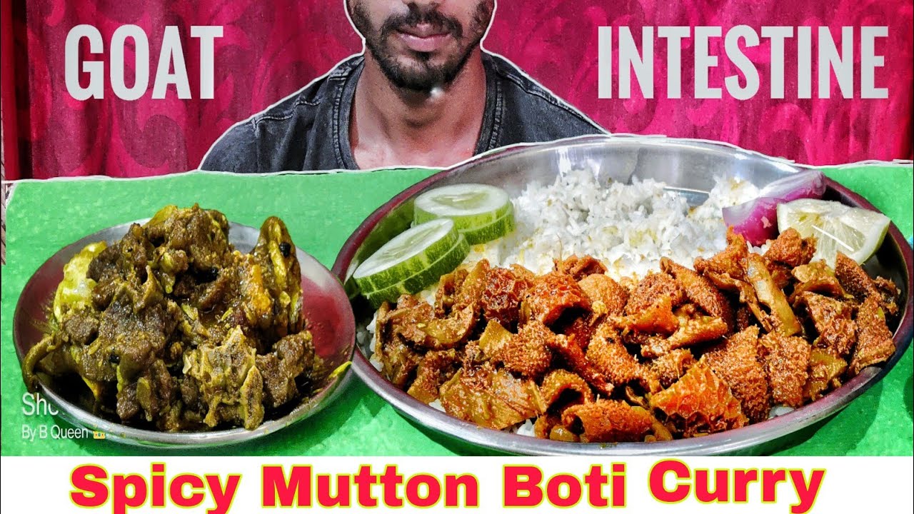 ASMAR:Eating Spicy Mutton Boti Curry with Rice (Eating Show) Real Mukbang, Spicy Mutton curry ...