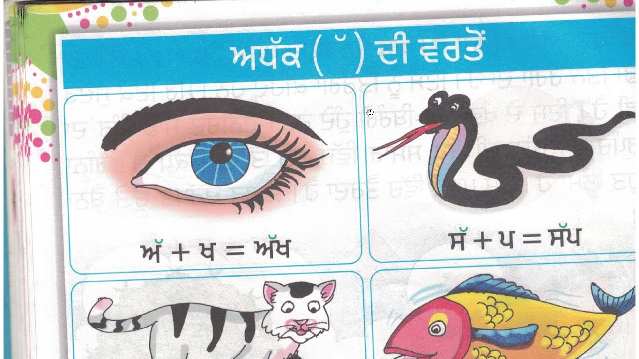 ਅਧੱਕ ਦੀ ਵਰਤੋਂ, ਅੱਧਕ ਲਗਾਖਰ ਵਾਲੇ ਸ਼ਬਦ, punjabi addak words, ਅੱਧਕ (ਅੱ,ਇੱ ...