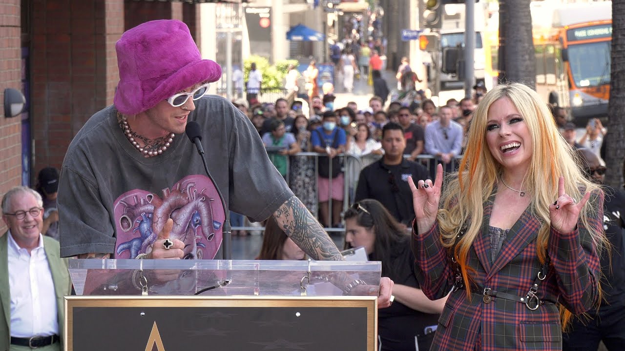 Machine Gun Kelly Speech at Avril Lavigne's Hollywood Walk of Fame Star ...
