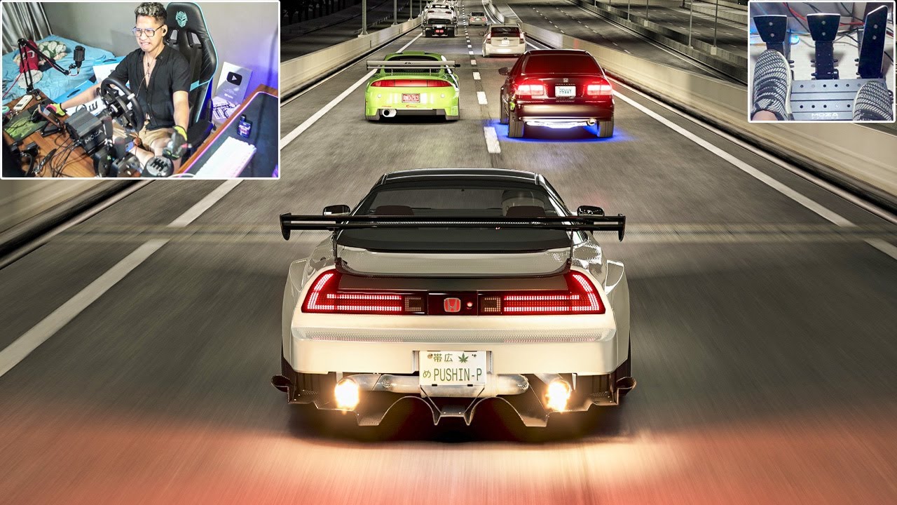 POV HONDA NSX-R VS MITSUBISHI ECLIPSE MIDNIGHT RACE | STEERING WHEEL ...