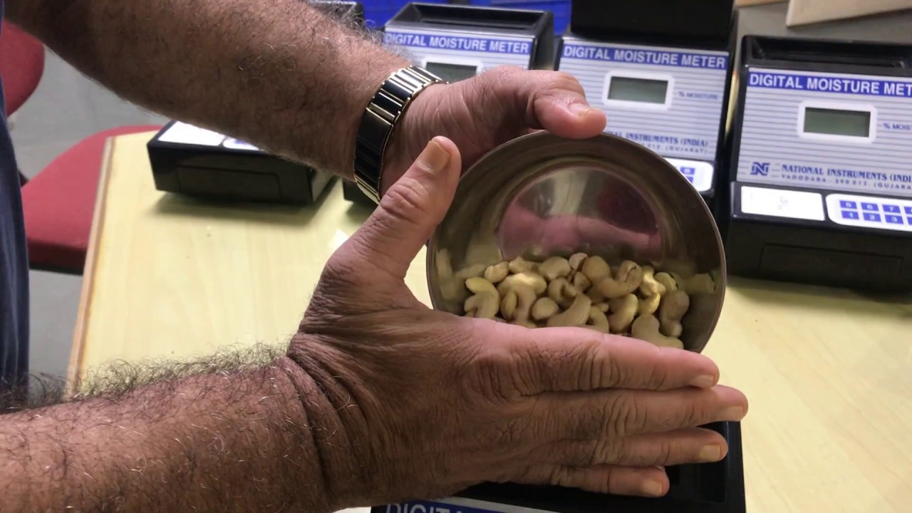 Cashew Kernals National Digital Moisture Meter - YouTube