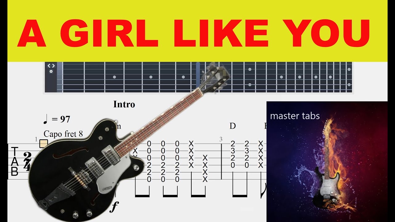 #A GIRL LIKE YOU#EDWYN-COLLINS#|Guitar Tab| TUTORIAL#Mastertabs# ...