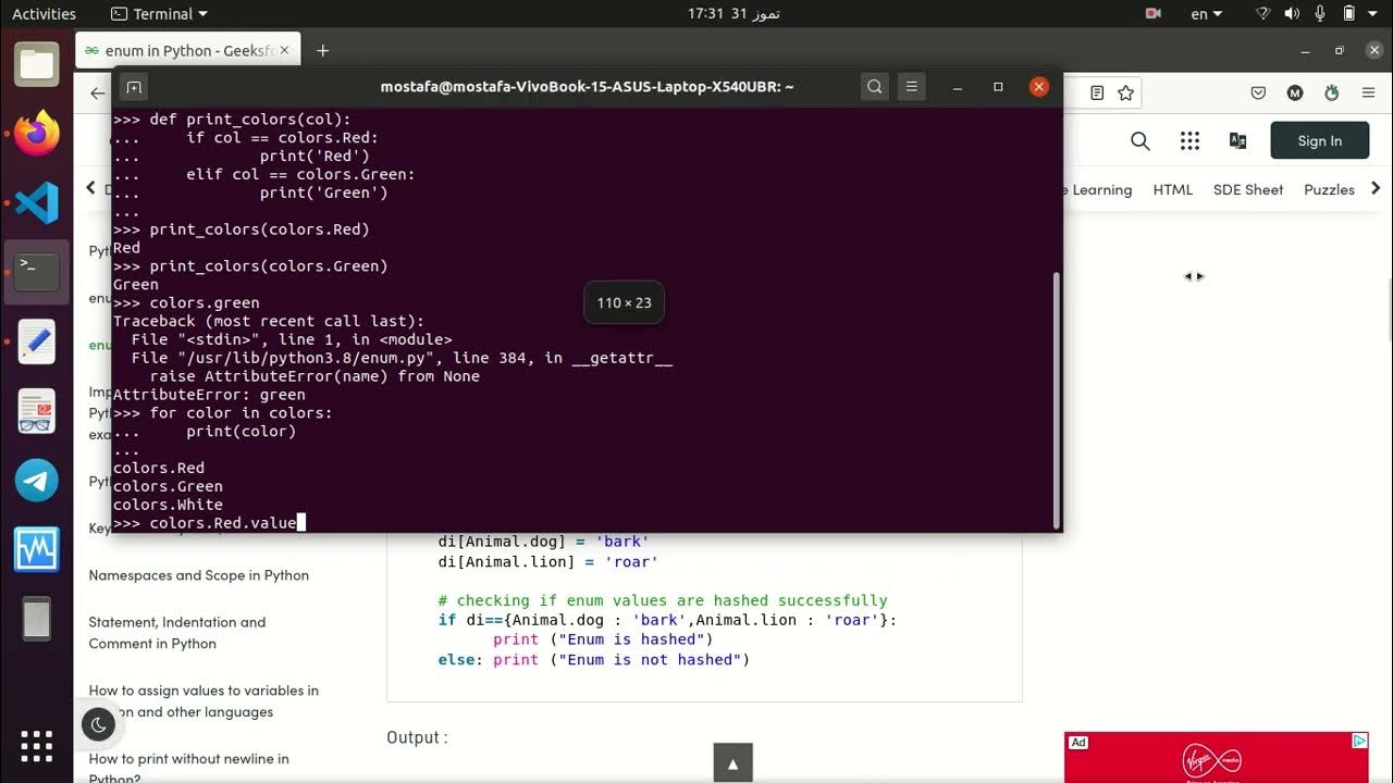python enum التعدادات في بايثون - YouTube