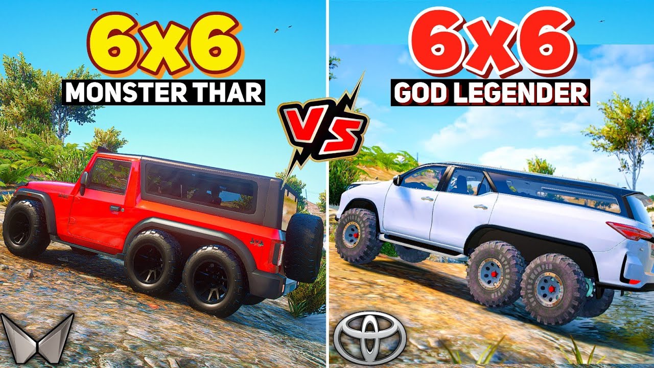 GTA 5: 6x6 Monster Thar Vs 6x6 Legender God 🔥 10 CHALLENGES 😱 SHOCKING ...