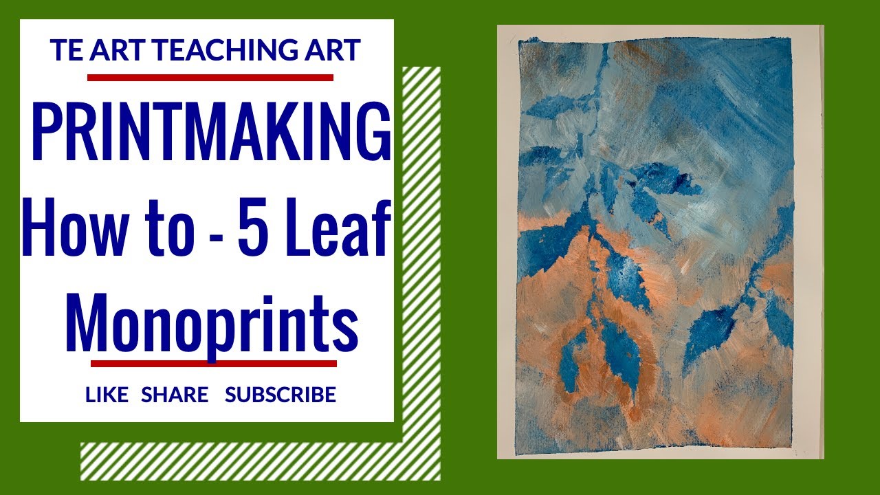 PRINTMAKING How to make 5 Leaf Monoprints - YouTube