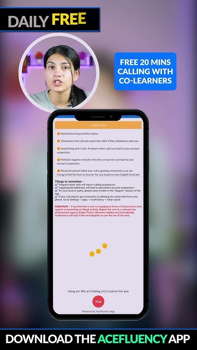 Become fluent in English for FREE! Practice daily with real people for FREE on the AceFluency ...