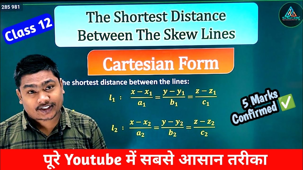 shortest distance class 12 | shortest distance between the lines class ...