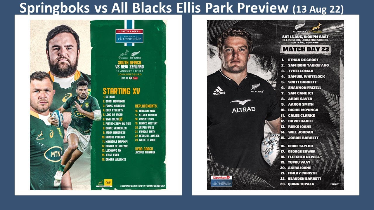 Springboks vs All Blacks PREVIEW | Ellis Park | 13 Aug 2022 - YouTube