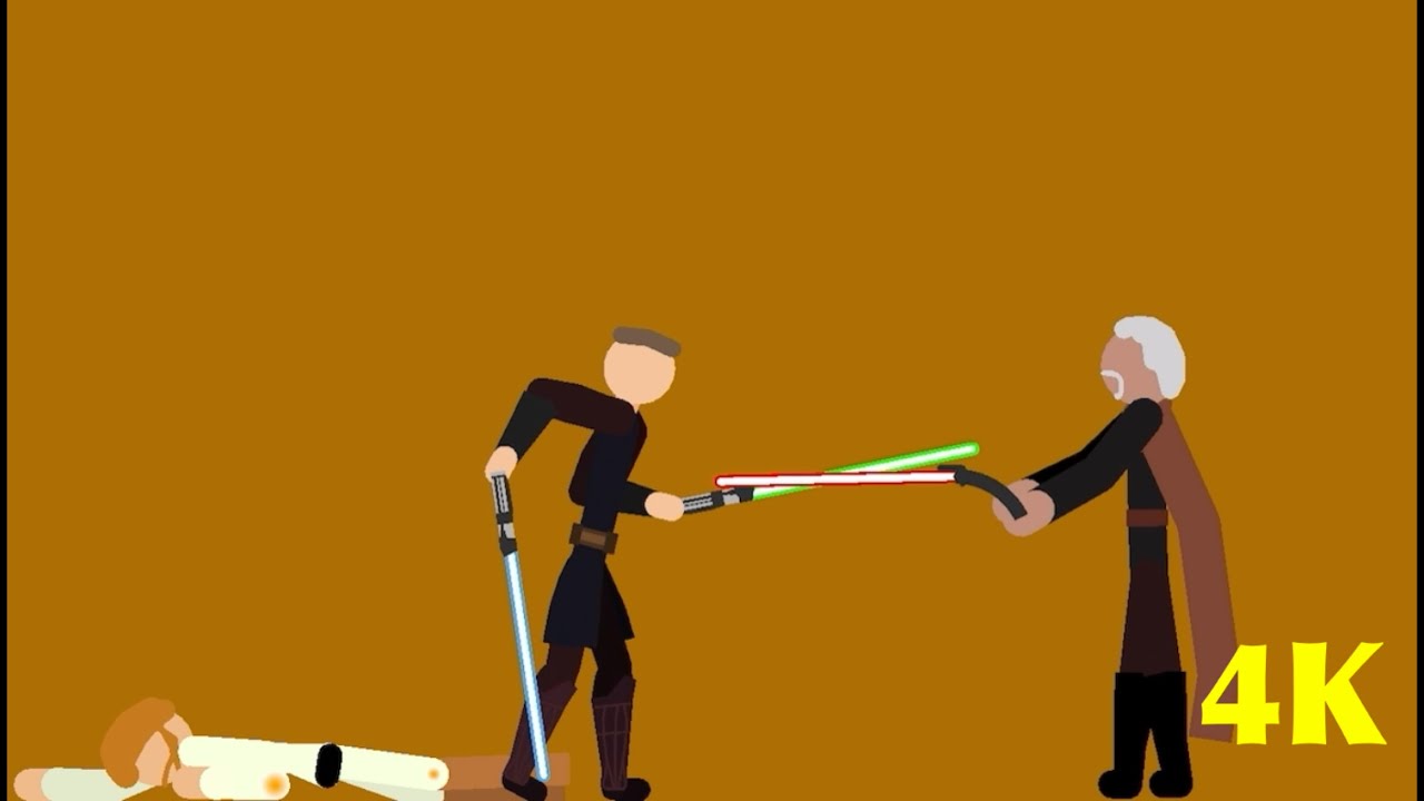 Obi wan kenobi,Anakin Skywalker and Yoda vs Count Dooku Stick nodes ...