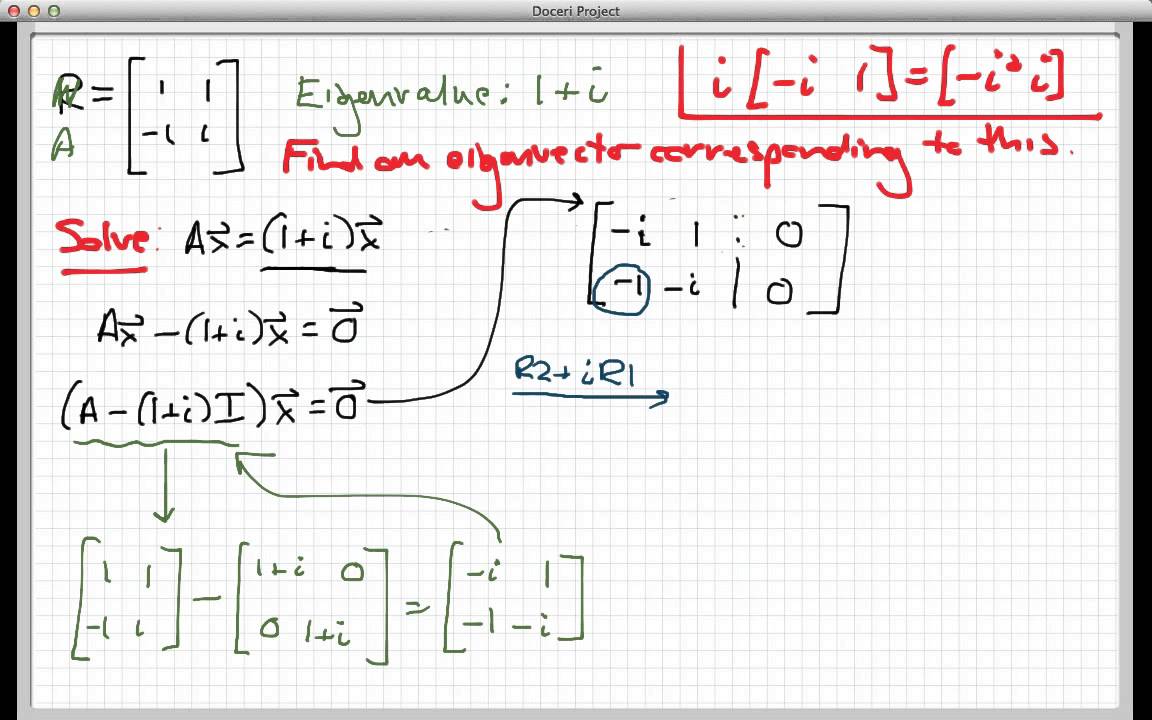 Complex eigenvalue eigenvectors.mp4 - YouTube
