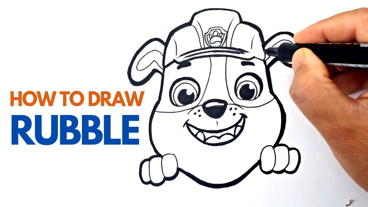 How To Draw Rubble from Paw Patrol | Paw Patrol movie drawing - YouTube
