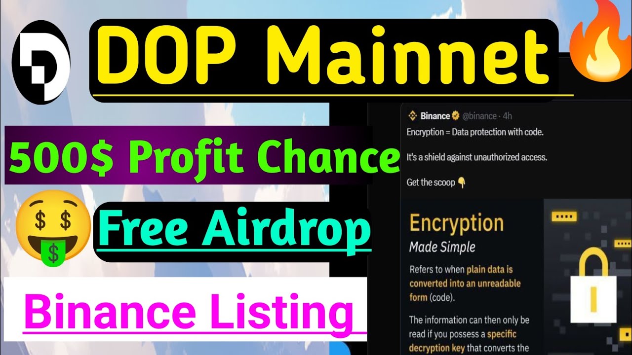 DOP Mainnet Totally Free Airdrop 🤑 500$ Profit 🤑 #DOP Protocol #Binance ...