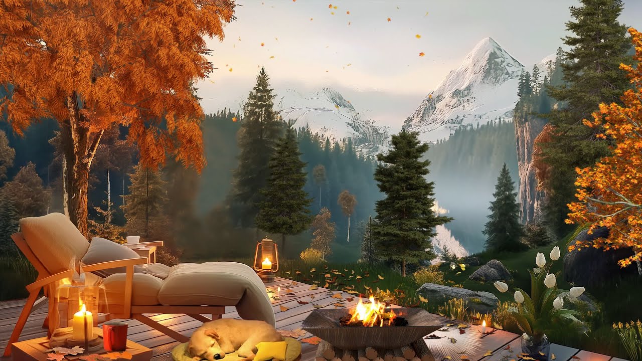 Last Autumn day in Valley with Cozy Fireplace on Porch ️ & Relaxing ...