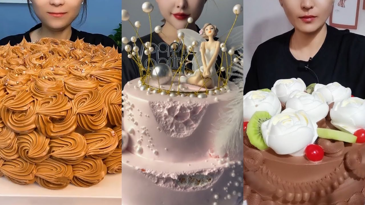 [ASMR] Eating Cream Cake by Chopsticks | Eating Show - YouTube