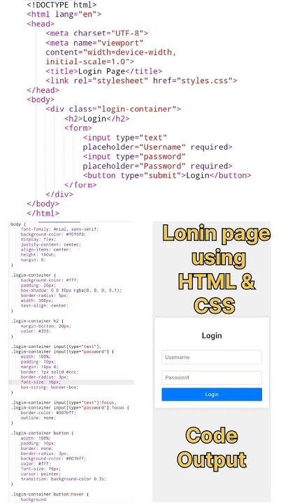 How to make Login Page Using HTML & CSS #html #css #loginpage # ...