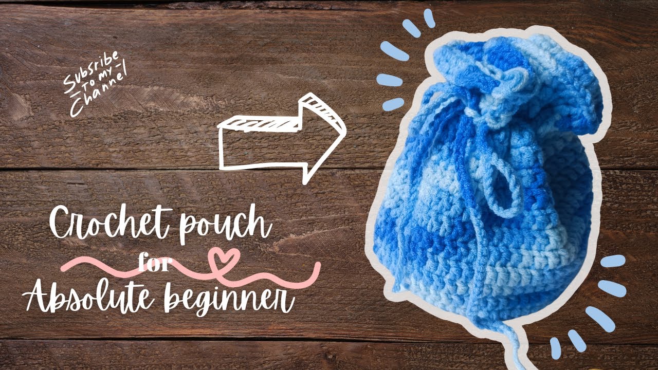 Basic crochet pouch for beginners tutorial - YouTube