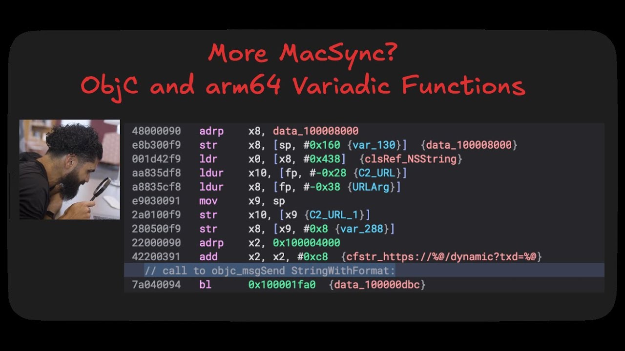 More MacSync? - ObjC and arm64 Variadic Functions - YouTube