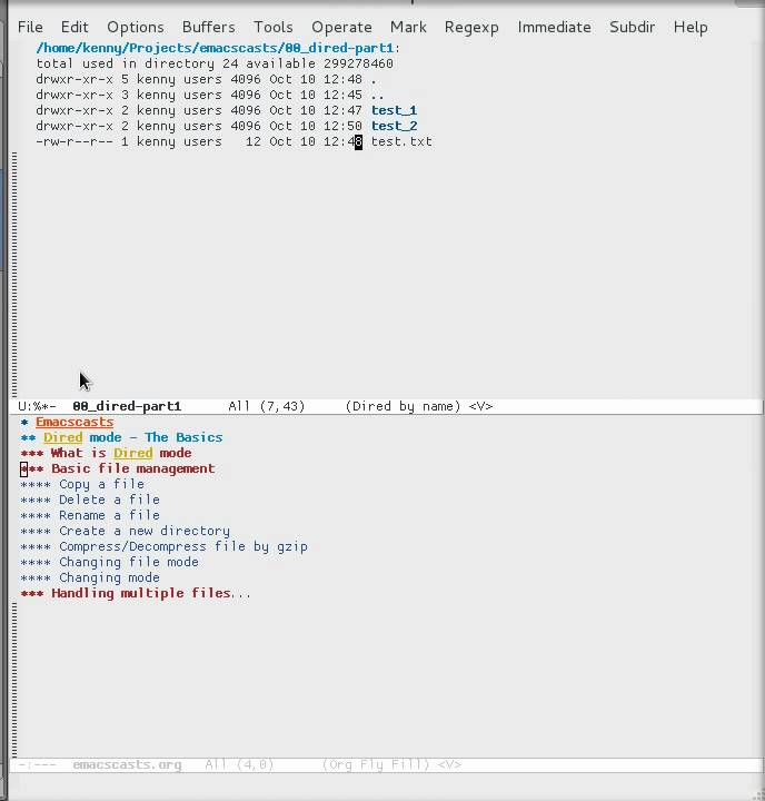 Emacs dired mode - The Basics - YouTube