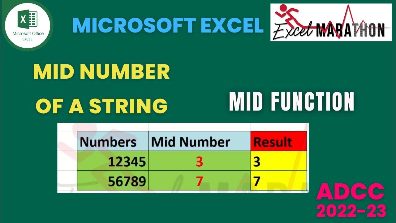 How to find Mid Number || Excel marathon || Mid ,Find Function || Functions || #excelmarathon ...