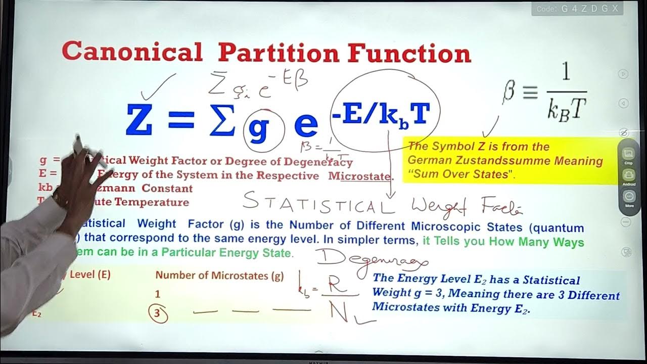 Statistical Thermodynamics Partition Function Part 2 by Prof. Kallol K. Ghosh MSc Chemistry, II ...