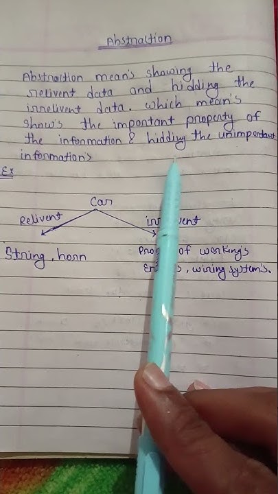 what is abstraction in object oriented programming?? - YouTube