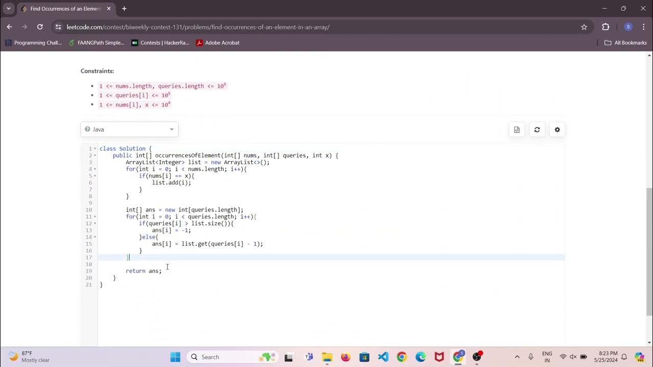 100303 Find Occurrences of an Element in an Array | leetcode | java | biweekly 131 | solved ...