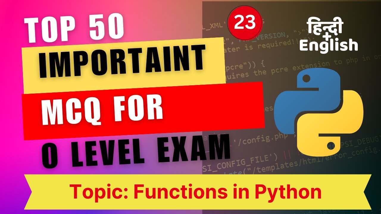 50 Most Important Mcq For O Level O Level Questions Of Python M3 R5