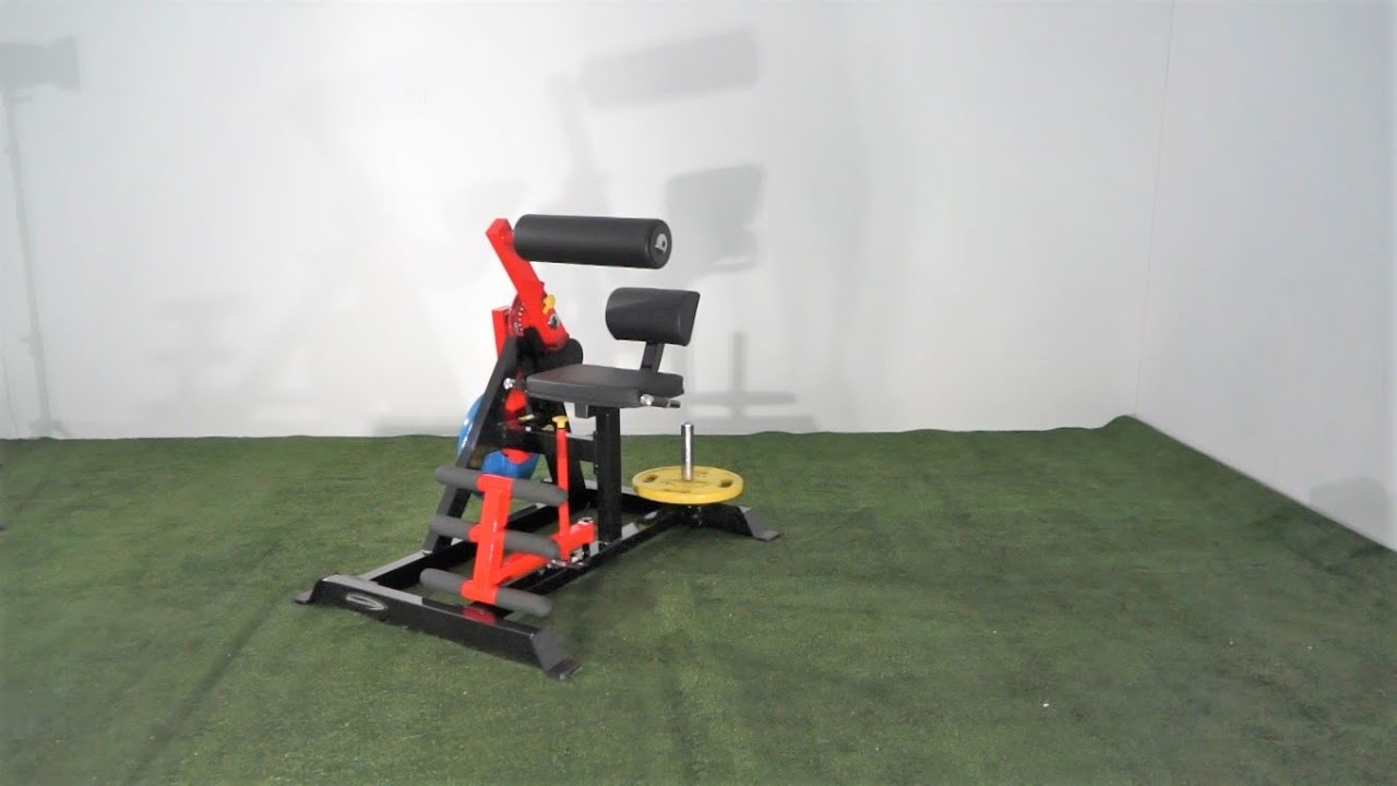 Steelflex abdominal crunch and back extension machine PL2400 - YouTube