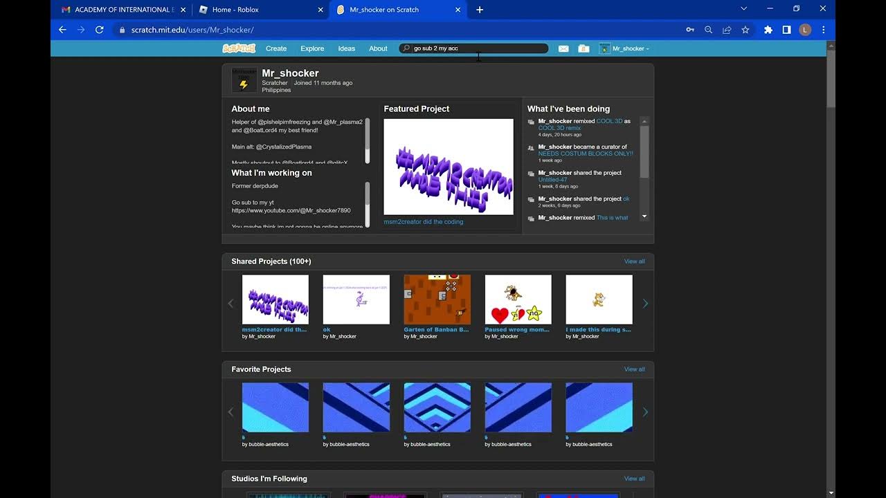 My scratch account - YouTube